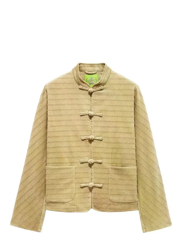 Shanghai Tang Textured Mandarin Jacket - Neutrals
