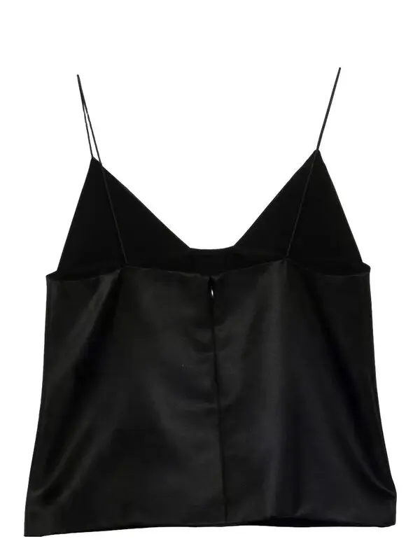 Brandon Maxwell V-neck Spaghetti Strap Tank Top - Black