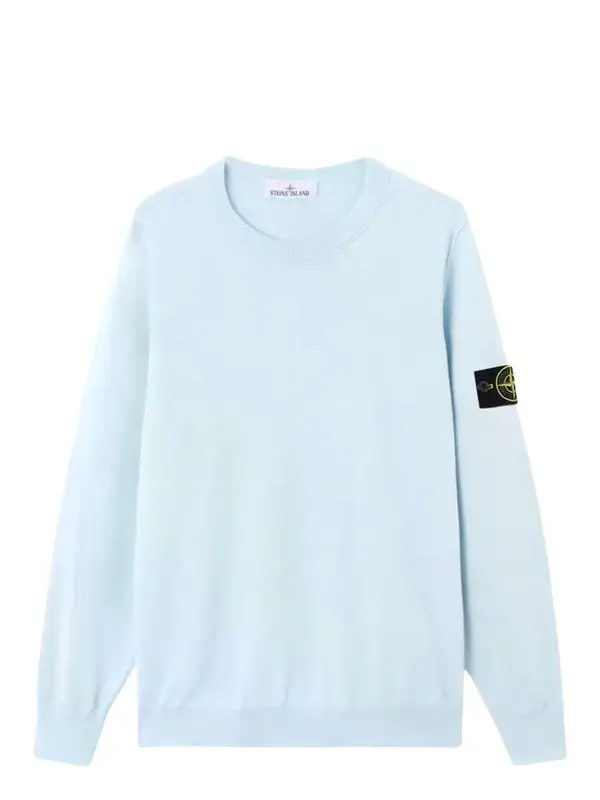 Stone Island Logo-patch Crew Neck Sweatshirt - Blue