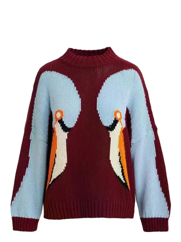 Essentiel Antwerp Jinie Intarsia-knit Sweater - Red