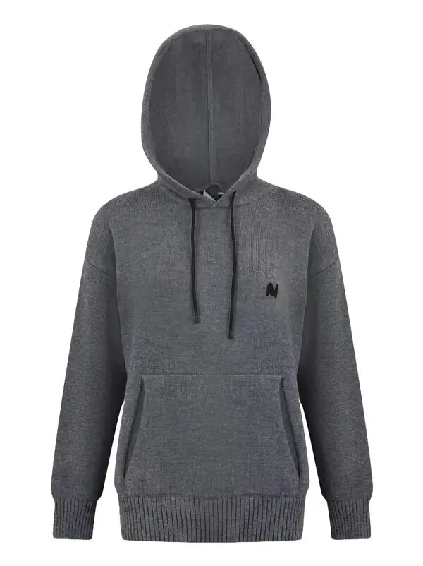 MSGM Embroidered-detail Hoodie - Grey