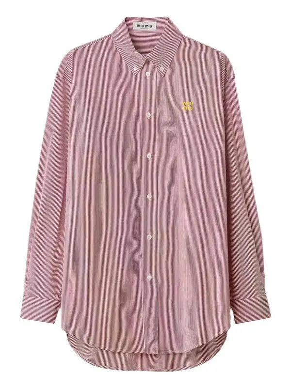 Miu Miu Striped Buttoned Shirt - Red