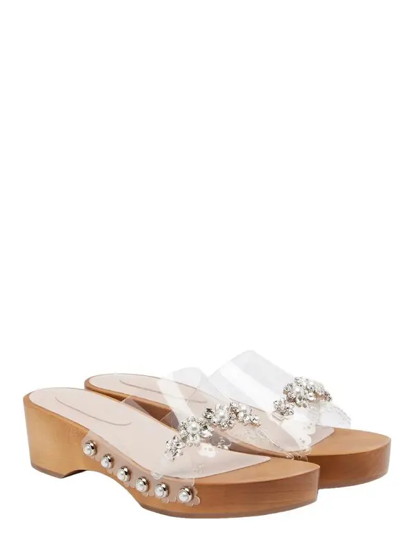 Simone Rocha Embellished Pvc Clogs - Transparent