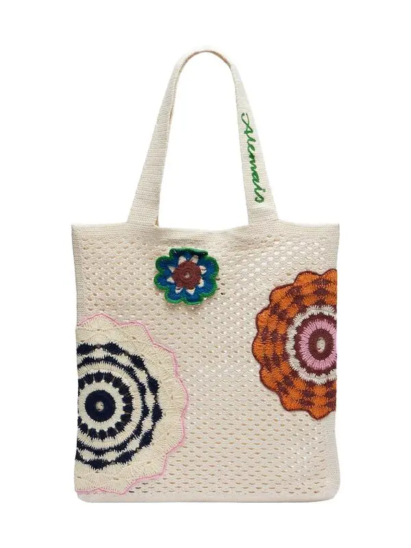 ALEMAIS Medium Crochet Tote Bag - Multicoloured
