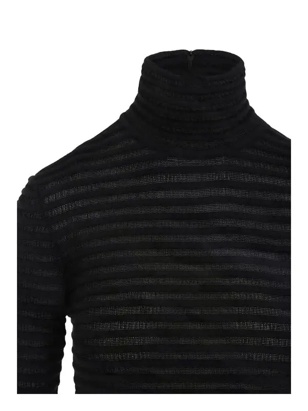 Valentino Garavani Ribbed Turtleneck Sweater - Black