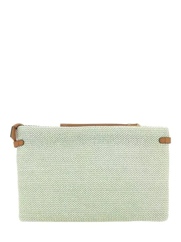 GIANNI CHIARINI Small Hermy Straw Clutch Bag - Green