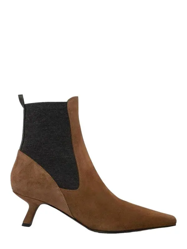 Brunello Cucinelli Pull-tab Suede Boots - Brown