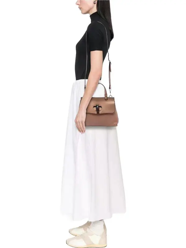 Gucci 2016-2026 Small Leather Bamboo Daily Satchel - Brown