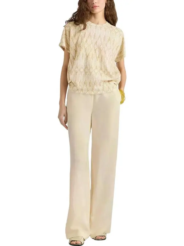 Momoni Elasticated Wide-leg Trousers - Neutrals