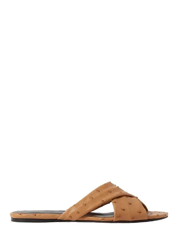 Khaite Liria Ostrich Sandals - Brown