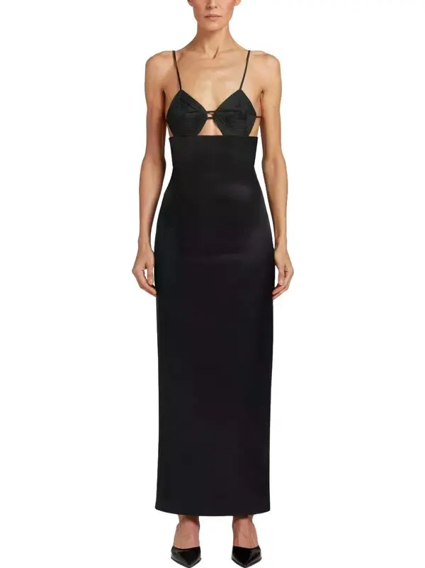 VIOLANTE NESSI Maxi Dress With Open Back And Split - Black