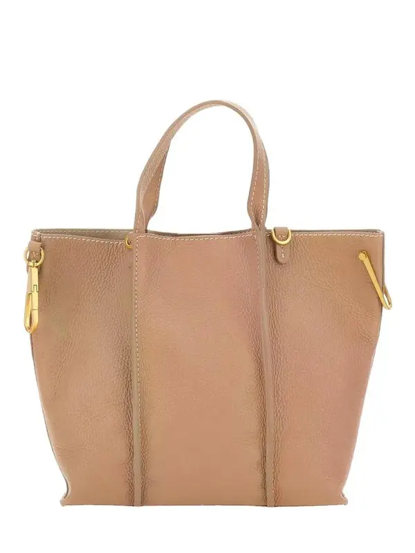 GIANNI CHIARINI Ribbed Grained Leather Tote Bag - Neutrals