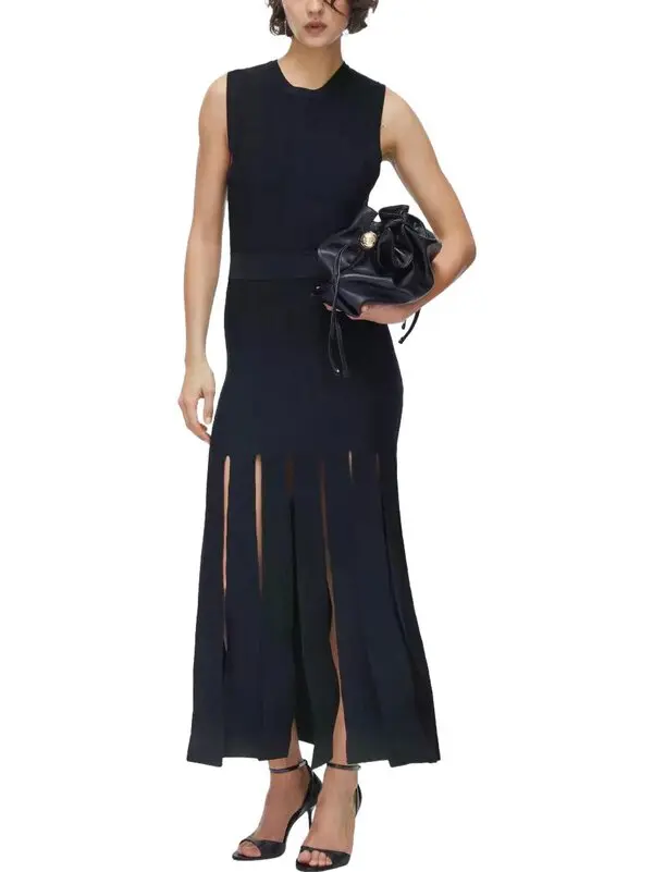 Liu Jo Fringed Knit Dress - Black