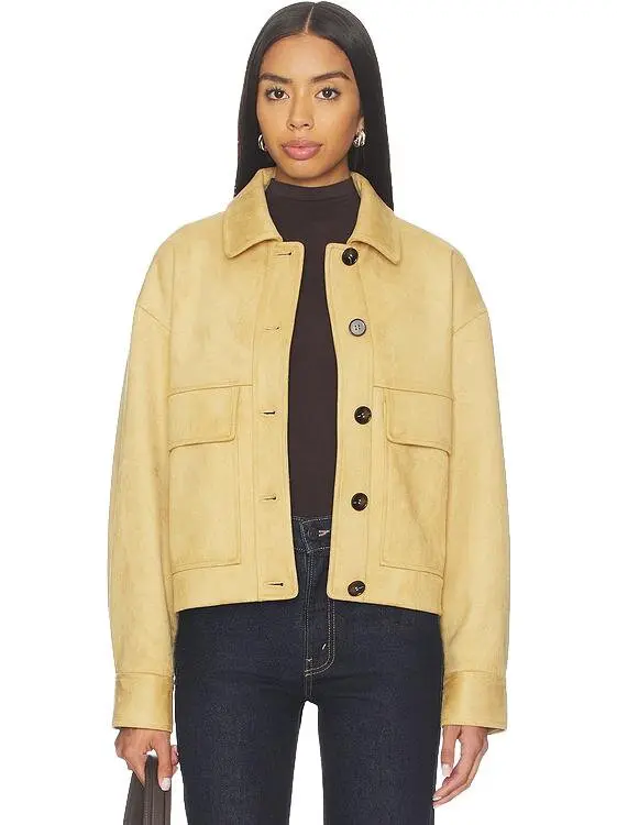 ELODIE THE LABEL Liora Faux Suede Jacket - Yellow