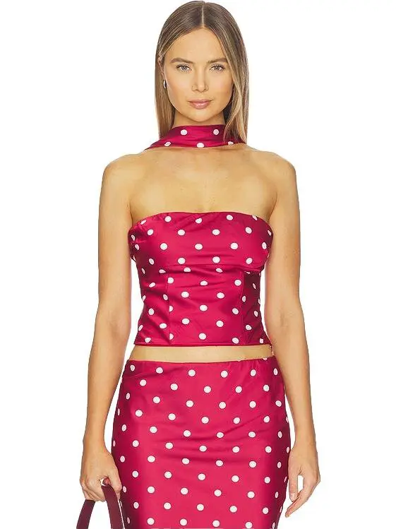 RUNAWAY THE LABEL Blaine Halterneck Top - Red