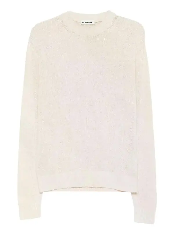 JIL SANDER Crew Neck Long Sleeve Sweater - Neutrals