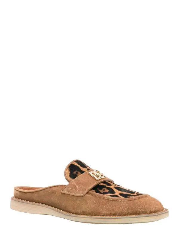 Dolce & Gabbana Logo Leopard-print Mules - Neutrals