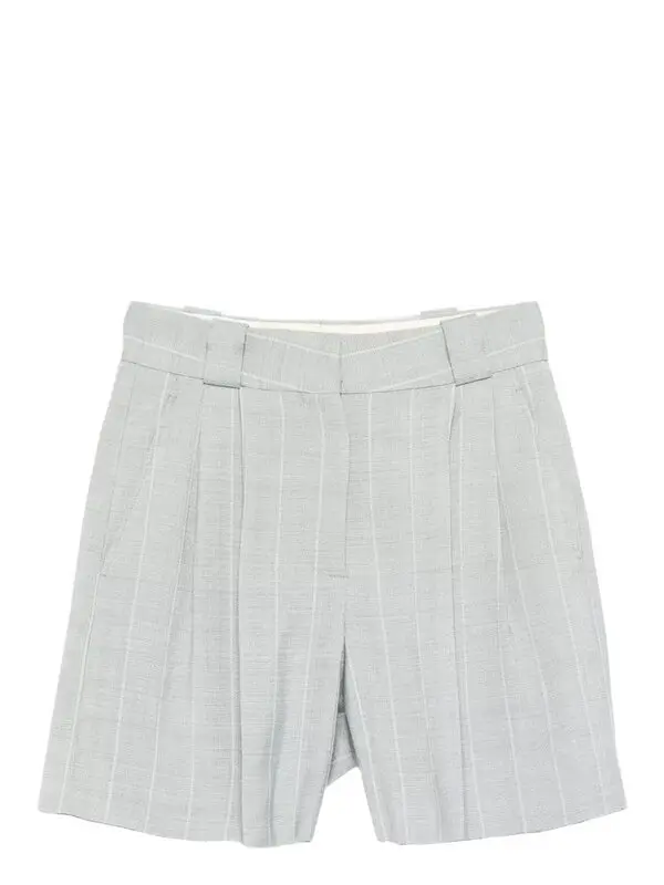 BLAZÉ MILANO After You Fell Pinstripe Pleated Shorts - Blue