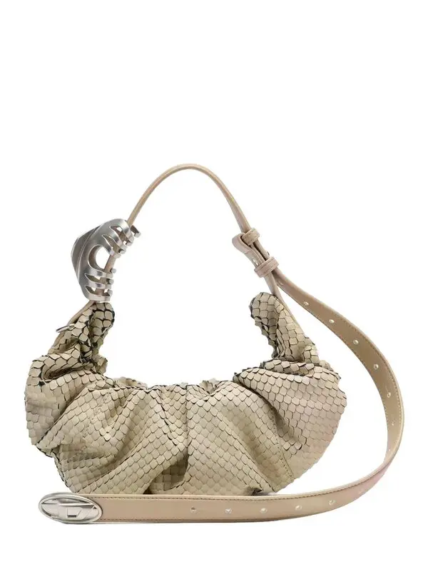 DIESEL® Grab-d Shoulder Bag In Taipan Snake-effect Leather - Neutrals
