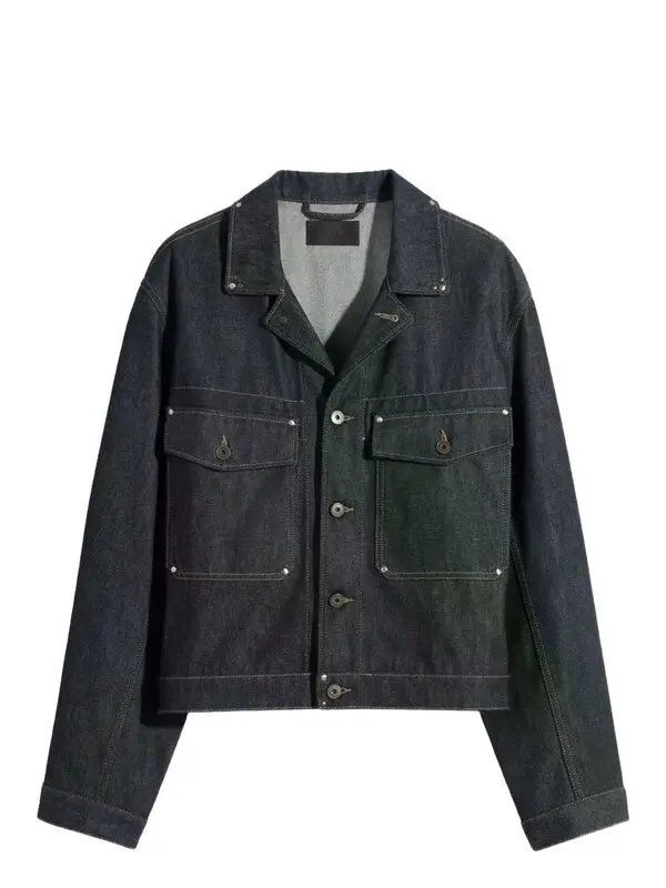 LEMAIRE Studded Denim Trucker Jacket - Blue