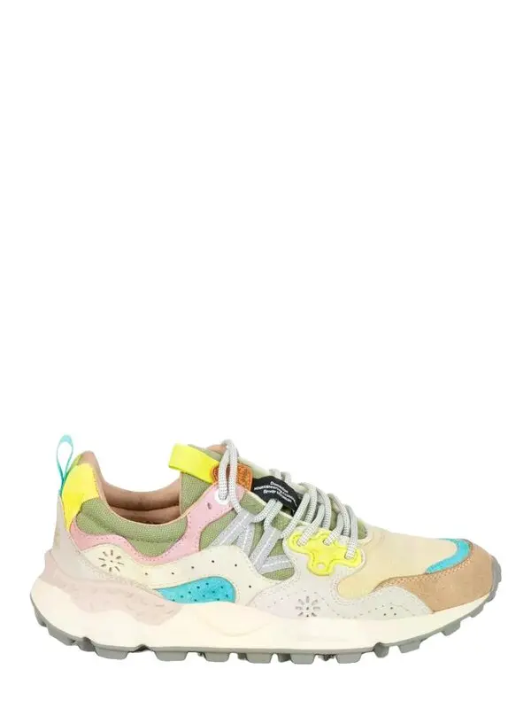 FLOWER Patterned Lace-up Sneakers - Neutrals