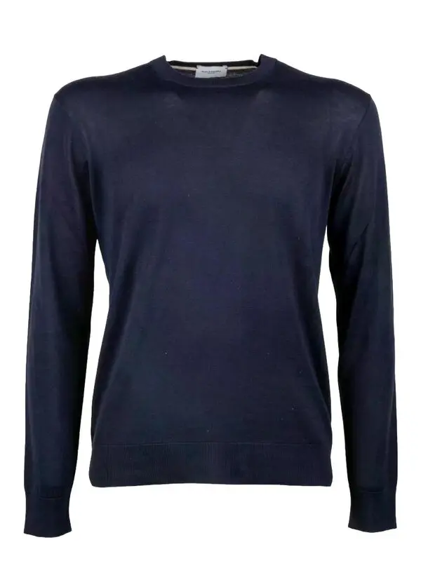 PAOLO PECORA Crew Neck Long Sleeve Sweater - Blue