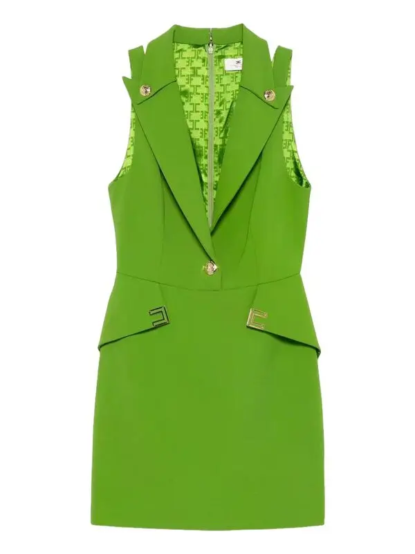 Elisabetta Franchi Button Detailed Shift Dress - Green