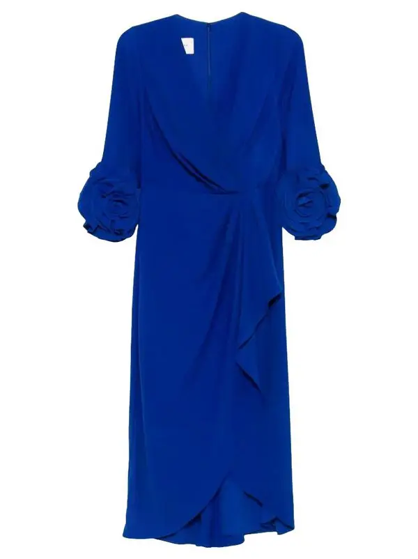 Rosa Clara Floral Detail Midi Dress - Blue