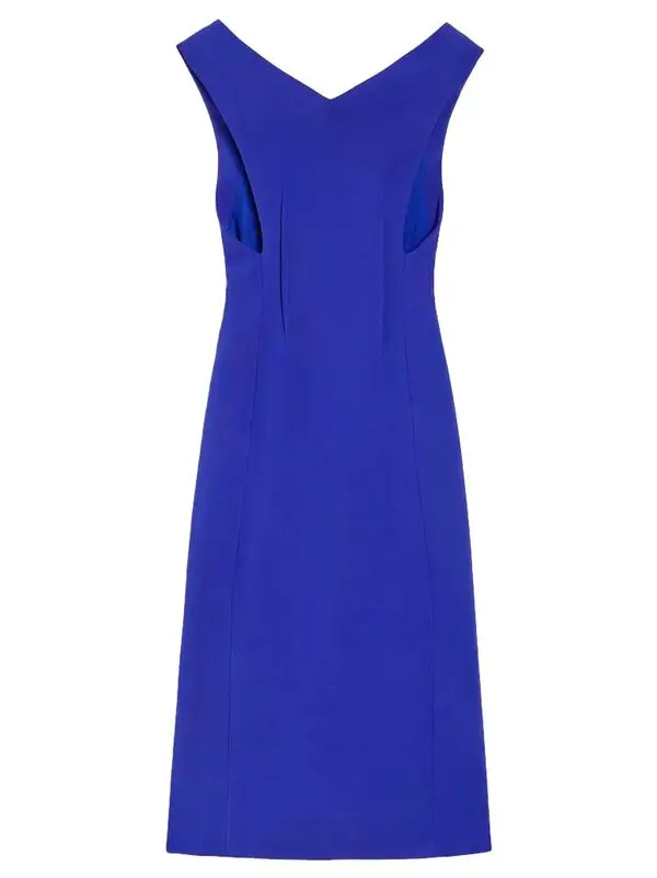 JIL SANDER Technical V-neck Off-the-shoulder Dress - Blue