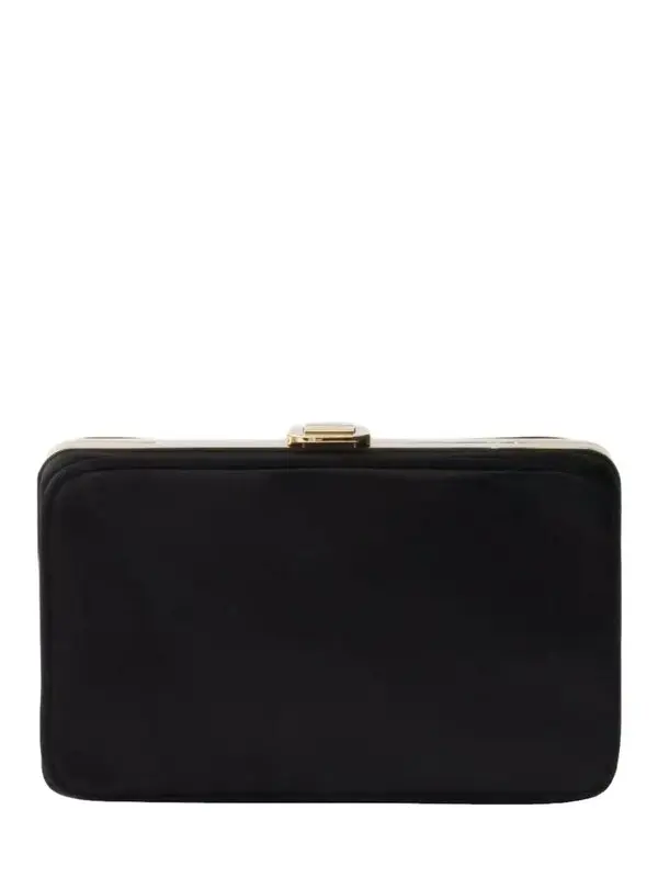 Prada Satin Mini-clutch With Shoulder Strap - Black