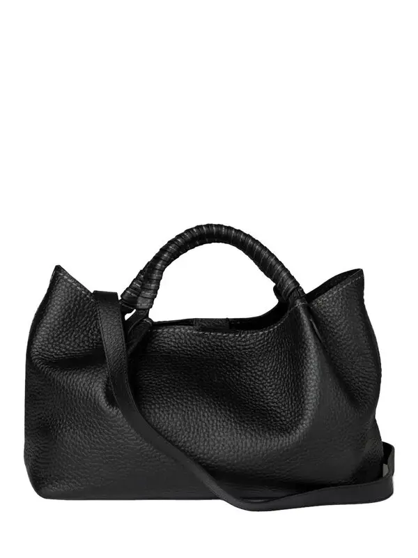 VISONA` Visona Mia Tote Bag With Braided Handles - Black