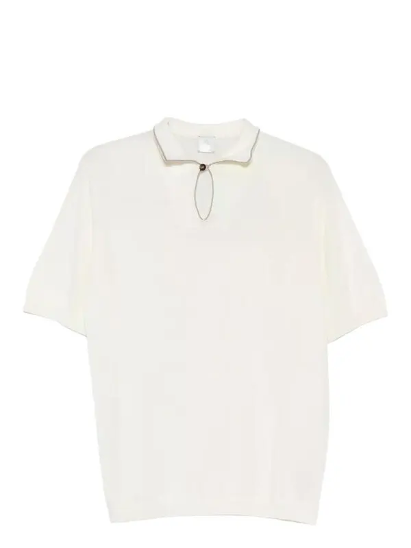 Eleventy Contrasting-trim Polo Shirt - Neutrals