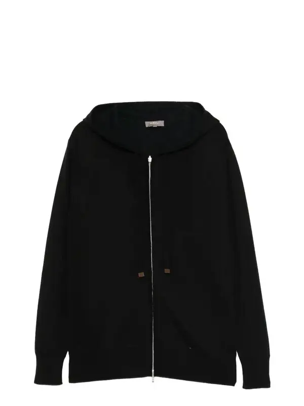 N.peal Two-way Zip Long-sleeve Hoodie - Black