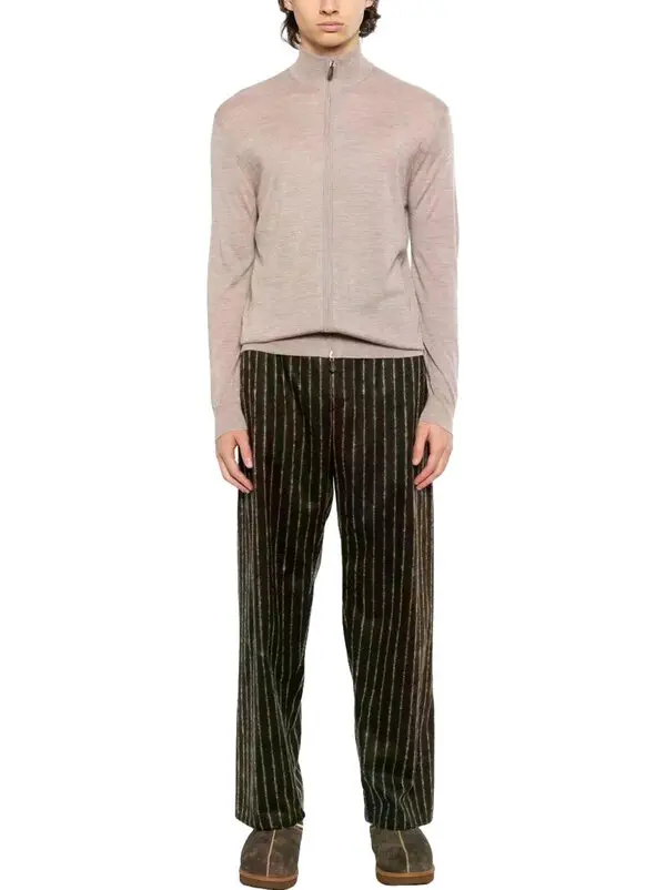 N.peal Zip Through Knit Sweater - Brown
