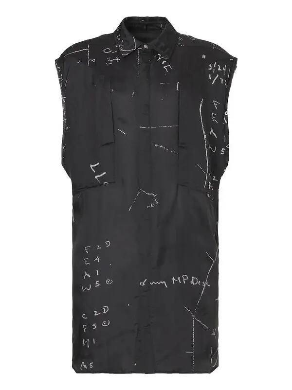 Rick Owens Jumbo Printed Sleeveless Shirt - Black