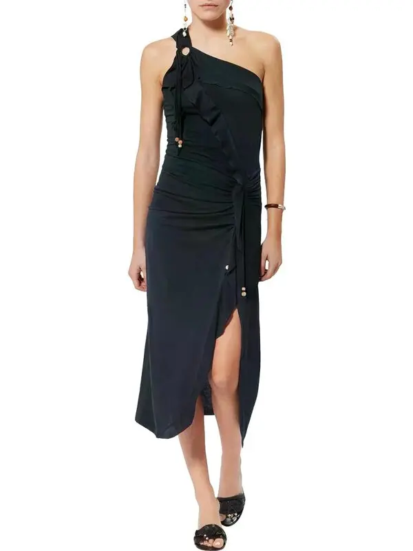 Isabel Marant Étoile Juliane One-shoulder Ruffled Midi Dress - Black