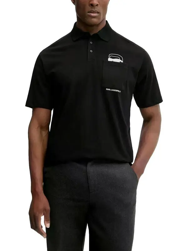 Karl Lagerfeld Pocket-detail Polo Shirt - Black