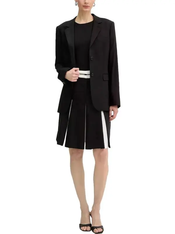 Karl Lagerfeld A-line Skirt With Pleated Detailing - Black