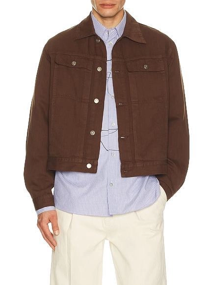 LE17SEPTEMBRE Denim Trucker Jacket - Brown