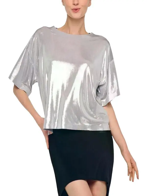 Norma Kamali Tone Boxy Short-sleeve T-shirt - Silver