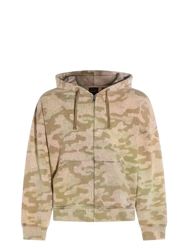 DAILY PAPER Camo-print Zip-up Hoodie - Neutrals