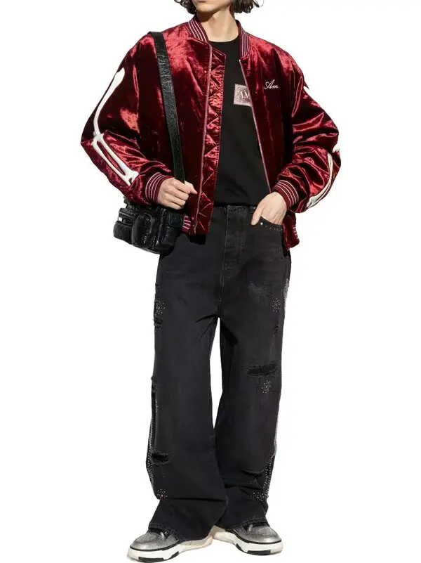 Amiri Bone Detail Bomber Jacket - Red