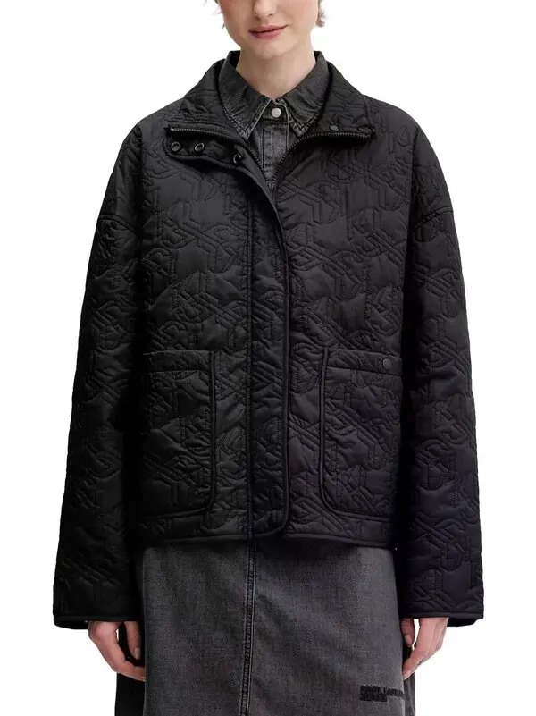 Karl Lagerfeld Quilted High Neck Jacket - Black