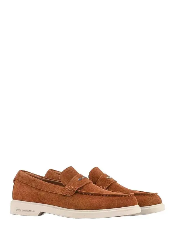 Karl Lagerfeld Logo-plaque Suede Loafers - Brown