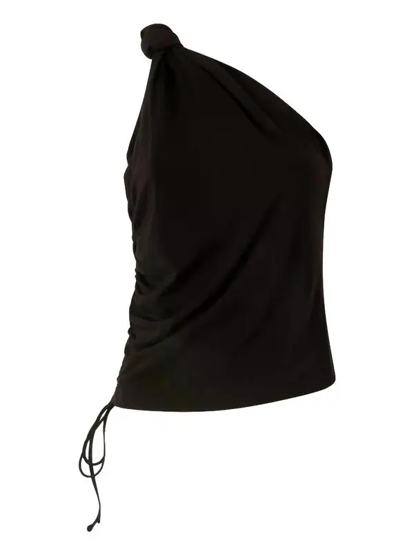 Pinko One-shoulder Ruched Top - Black