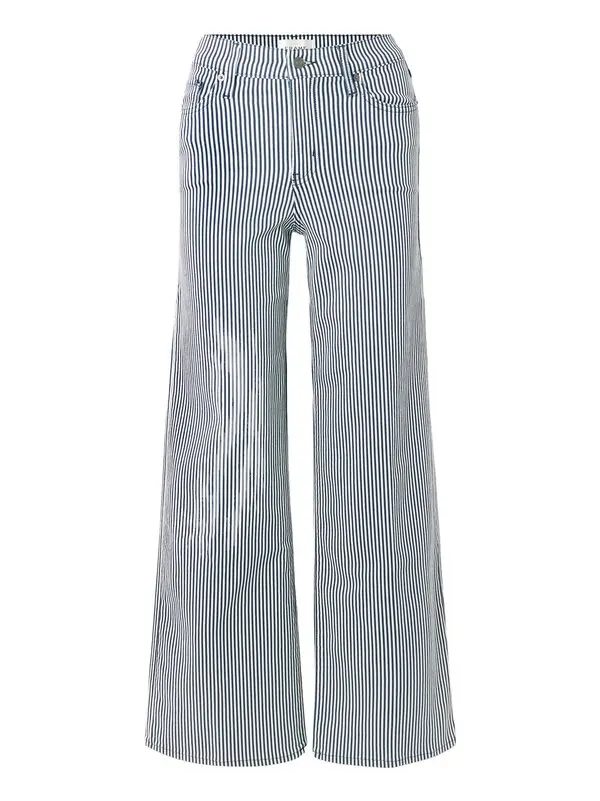 FRAME Le Slim Palazzo Striped Mid-rise Straight-leg Jeans - Blue