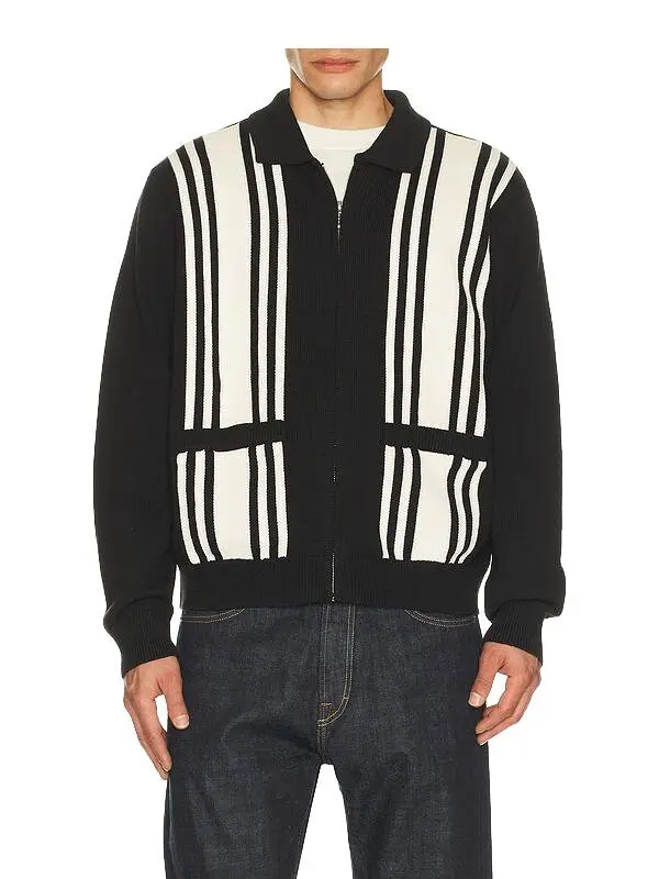 Obey Matt Zip Up Sweater In . Also - Black