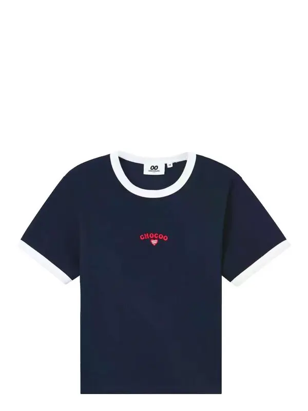 CHOCOOLATE Embroidered Detail Cotton T-shirt - Blue