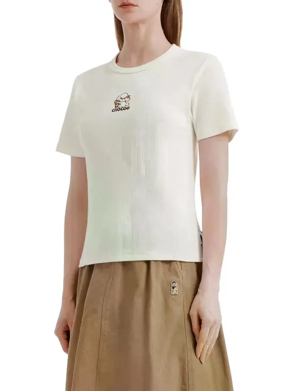 CHOCOOLATE Embroidered Logo T-shirt - Neutrals