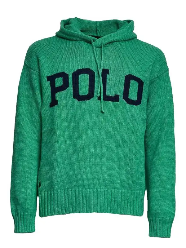 Polo Ralph Lauren Intarsia Knit Hoodie - Green